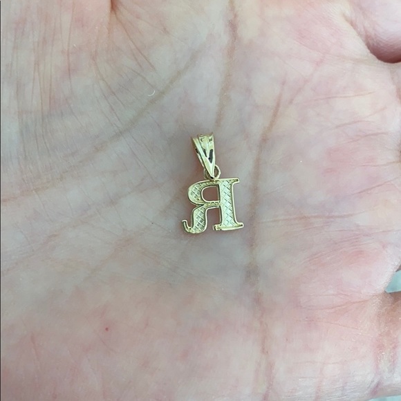 Element Shine | Jewelry | K Solid Gold Small Mini Initial Letter R ...